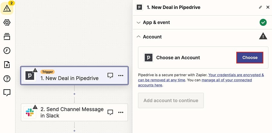 Zapier: Get notifications in Slack of new Pipedrive deals - Knowledge Base | Pipedrive